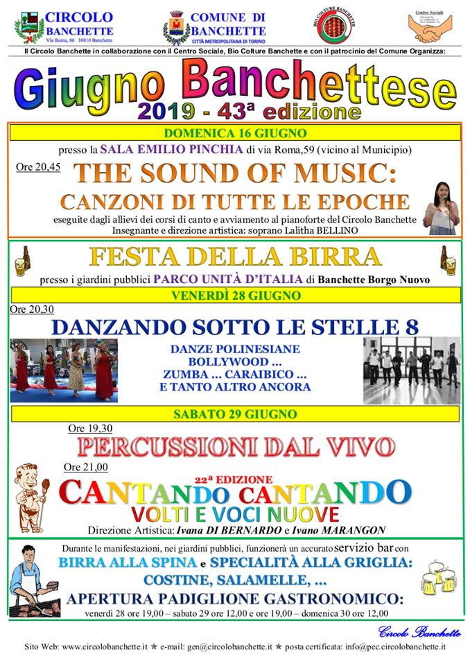 GIUGNO BANCHETTESE 2019 - Anfiteatro Morenico Ivrea